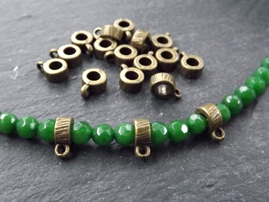 Mini Bead Bail, Charm Holder, Tiny Bail, Cord Bail, Slider Bail, Bronze ...
