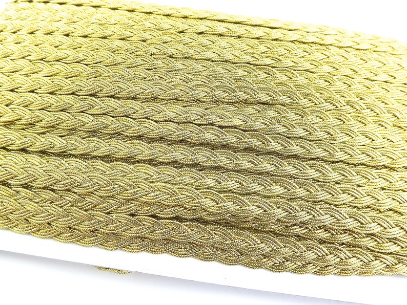 Metallic Gold Braided Plait Cord Satin Silk Cord Trim - 3 Ply - 1 ...