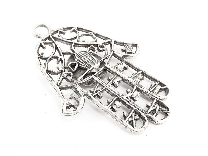 Extra Large Hamsa Hand of Fatima Pendant Red Mauve Jade - Etsy