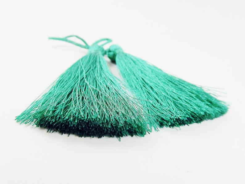 Long Deep Soft Teal Green Silk Thread Tassels 3 Inches - Etsy