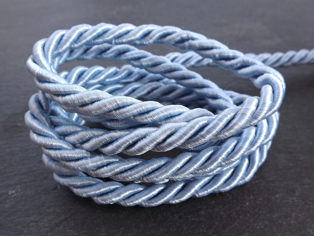 Light Baby Blue 7mm Twisted Rayon Satin Rope Silk Braid Cord - 3 Ply ...