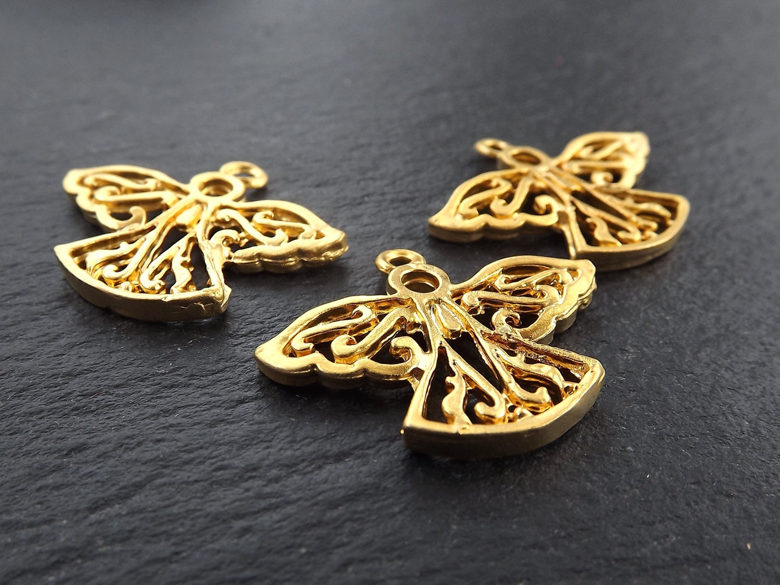 Gold Angel Charms Rustic Angel Charms Angel Pendants - Etsy