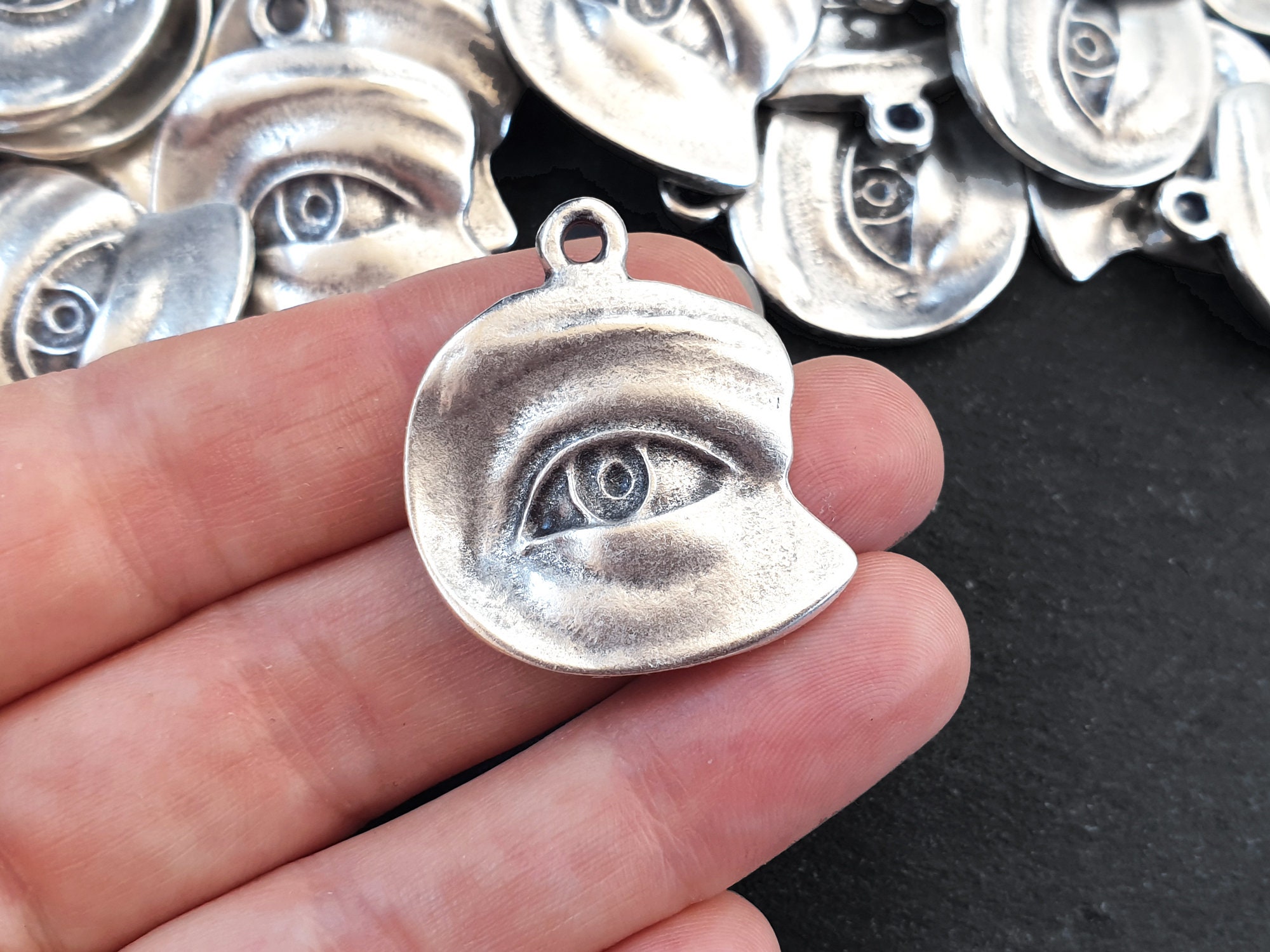 Silver Eye Pendant All Seeing Eye Charms Evil Eye Charm - Etsy