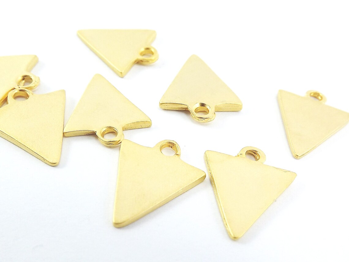 8 Small Triangle Minimalist Geometric Pendants - Type 2 - 22k Matte ...
