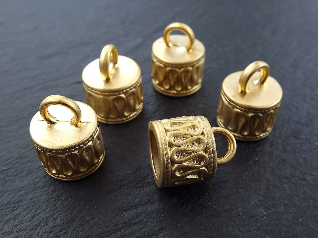 Gold Bead Caps, Gold Tassel Caps, Bali Bead Caps, Bali Tassel Cap, Wavy ...