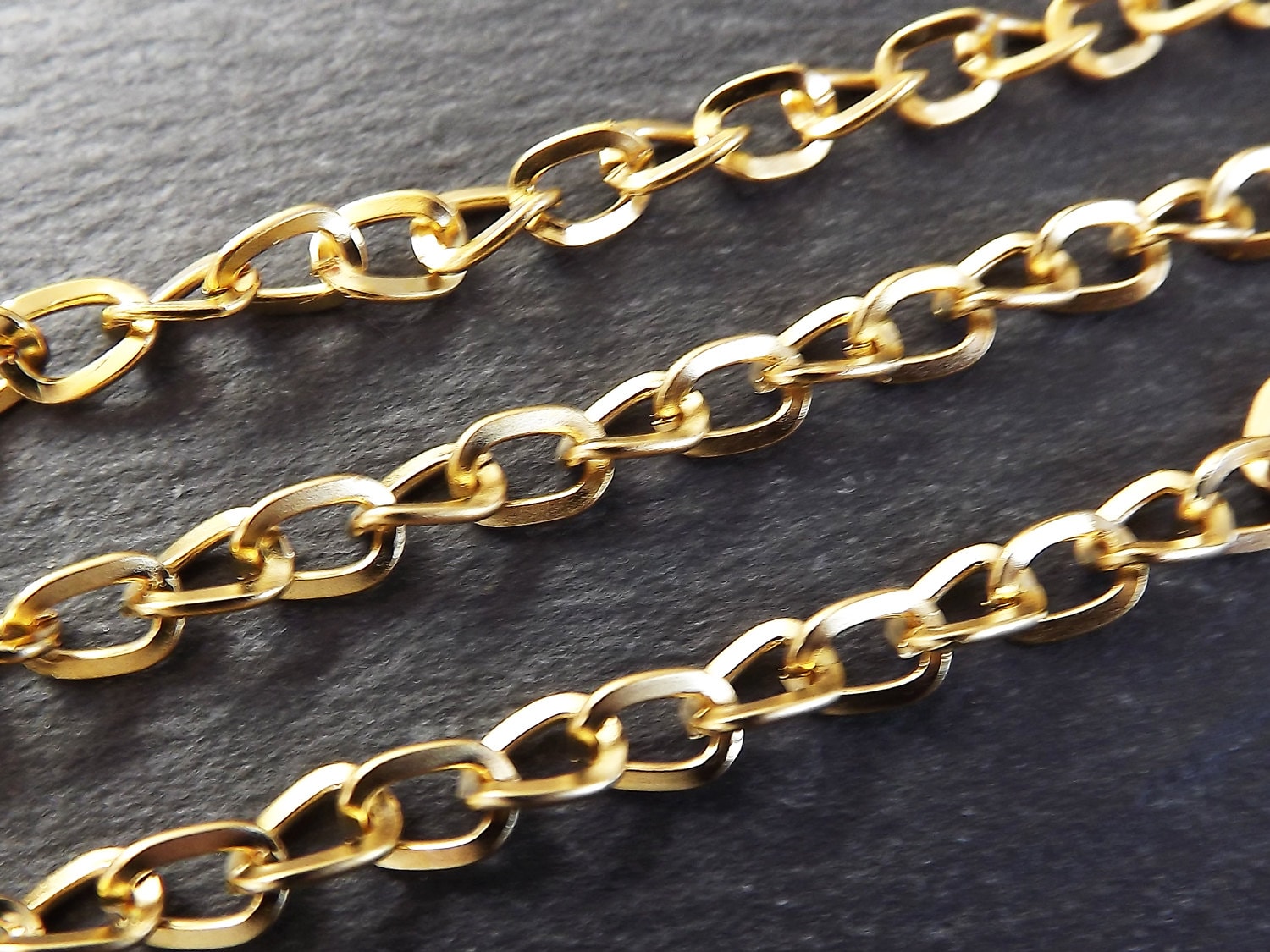 Twisted Pressed Cable Chain 22k Matte Gold Plated 1 Meter | Etsy