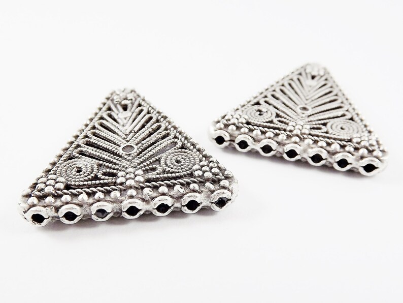 2 Large Multi Strand Flat Triangle Filigree Cone Connector - Seven ...