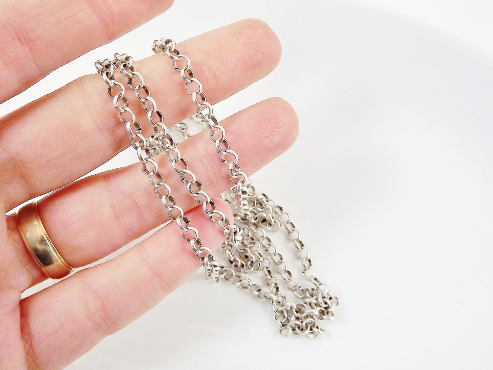 3mm Rolo Chain - Matte Silver Plated - 1 Meter or 3.3 Feet - Etsy