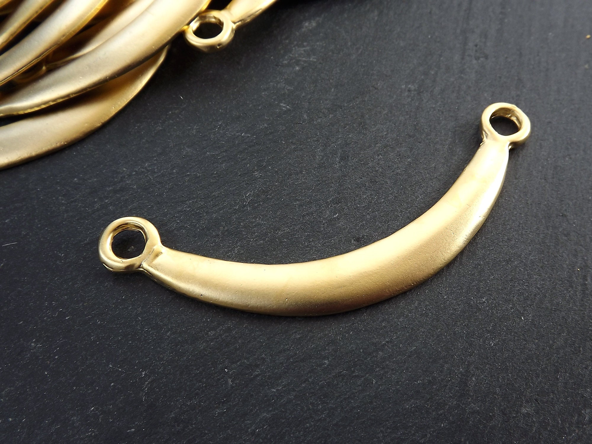 Gold Curved Collar Bar Pendant Connector Necklace Component | Etsy