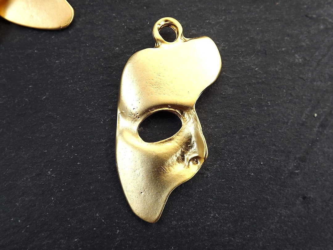 Gold Mask Pendant, Phantom of the Opera Mask, Mardi Gras Masquerade ...