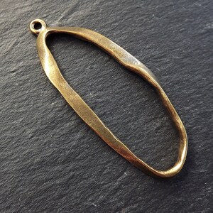 Oval Loop Pendant, Large Organic Loop, Ring Pendant, Oval Ring, Twisted ...