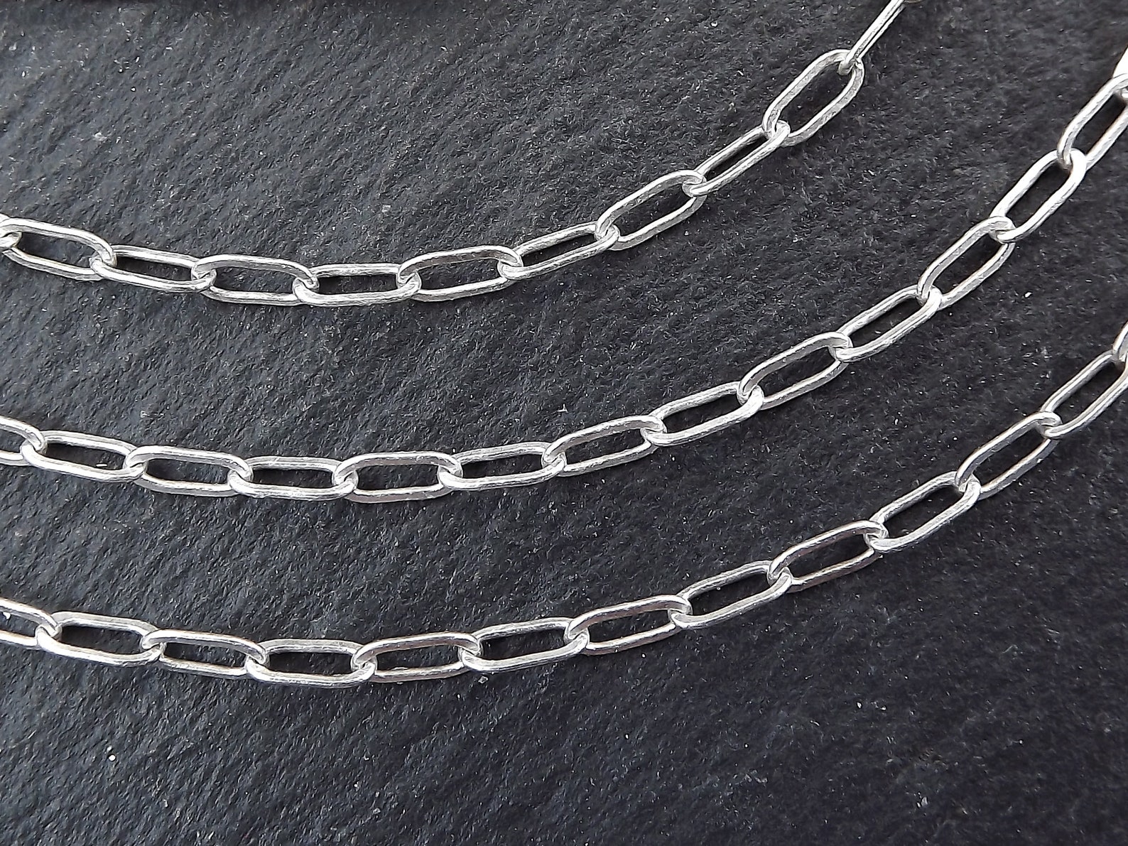 Pressed Long Link Cable Chain 6 X 2.5mm, Matte Antique Silver Plated 1 ...