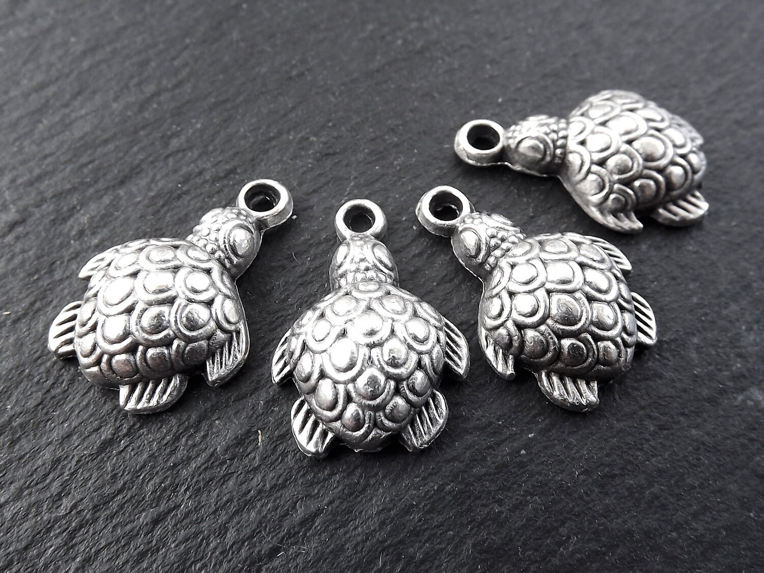 Silver Turtle Charms Sea Turtle Charms Small Turtle Pendant - Etsy