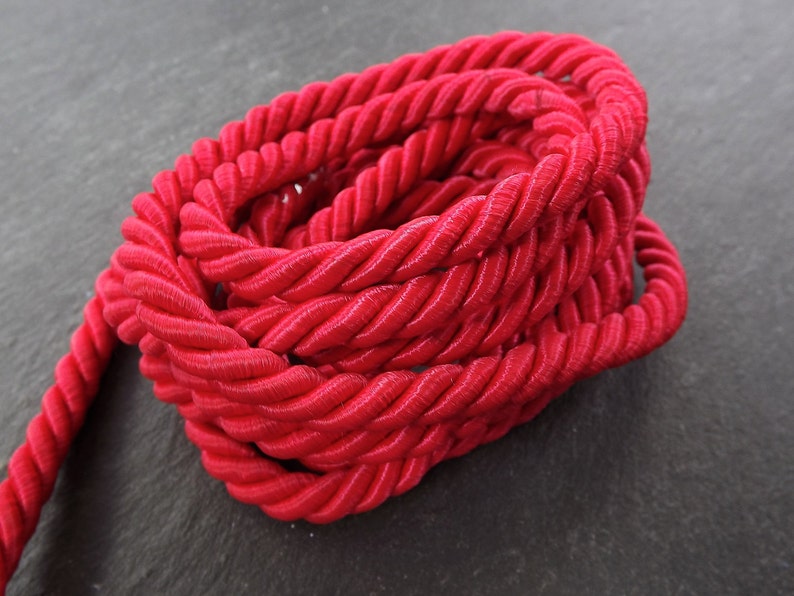 Cardinal Red Rope 7mm Twisted Rayon Satin Rope Silk Braid Cord | Etsy