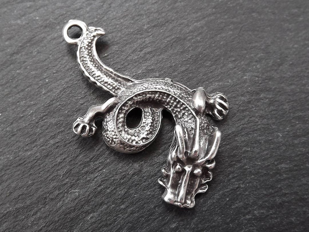 Chinese Dragon Pendant, Silver Dragon, Silver Pendant, Silver Dragon ...