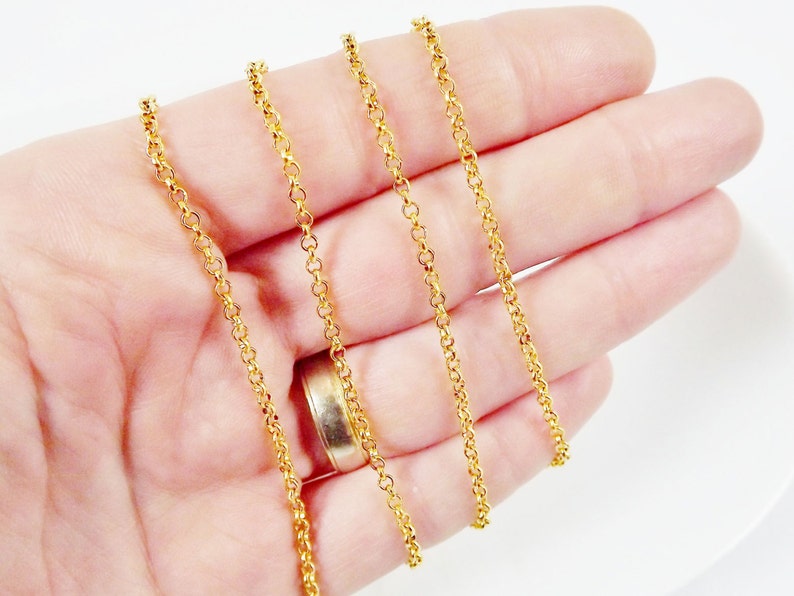 2mm Gold Rolo Chain Round Link Gold Chain Bracelet Necklace - Etsy