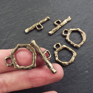 Organic Toggle Clasps, T Bar Clasps, T Bar, Bronze Toggle Clasps, T ...