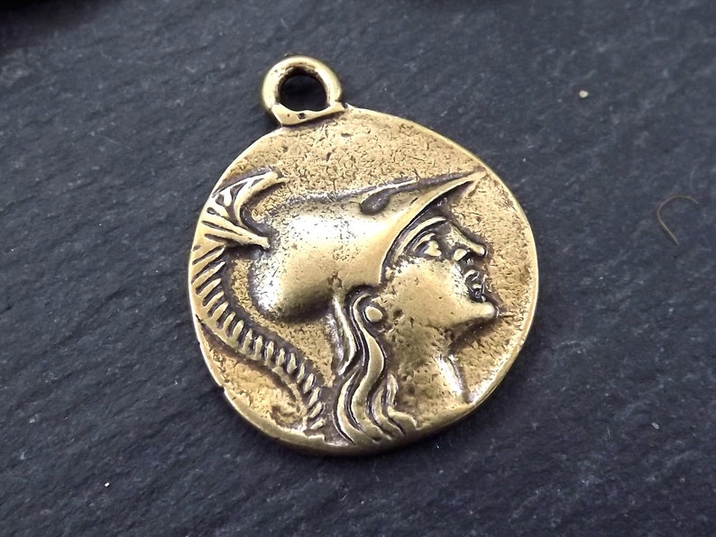 Greek Medallion Rustic Cast Coin Pendant Pamphylia Silver Tetradrachm ...