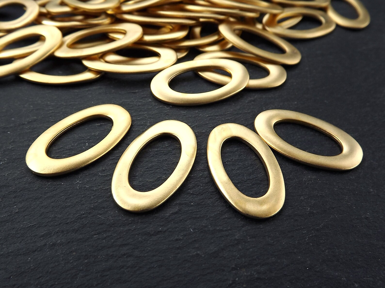 Flat Oval Link Components Closed Loop Gold Loop Gold Oval - Etsy