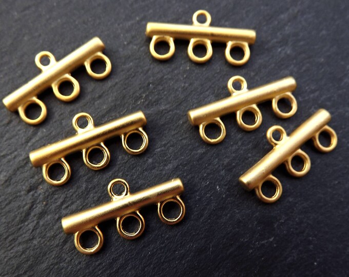 3 Hole Multi Strand Link Connector 22k Matte Gold Plated 6 PC - Etsy