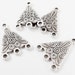 4 Triangle Multi Three Strand Link Connector - Matte Silver Plated - Etsy
