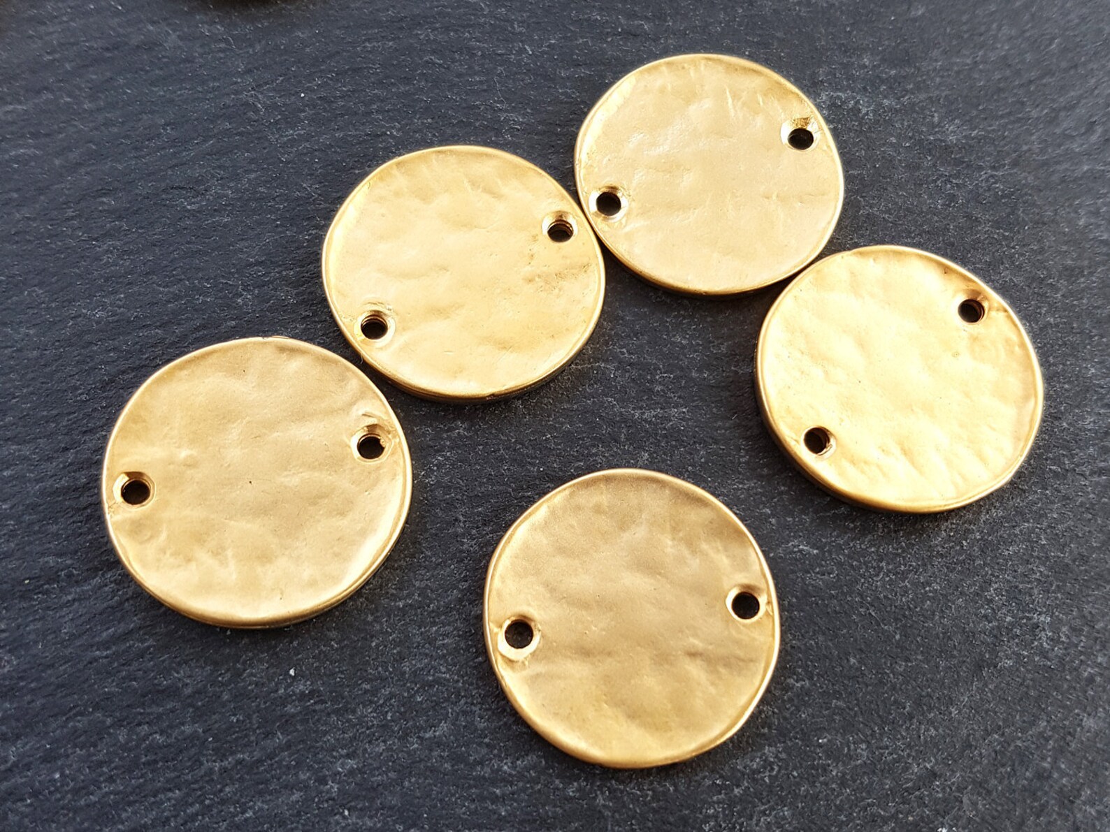 5 Plain Round Rustic Disc Connectors Jewelry Making Supplies | Etsy
