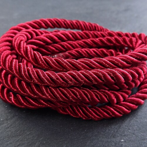 5mm Burgundy Rope Garnet Red Cord Twisted Cord Rayon - Etsy