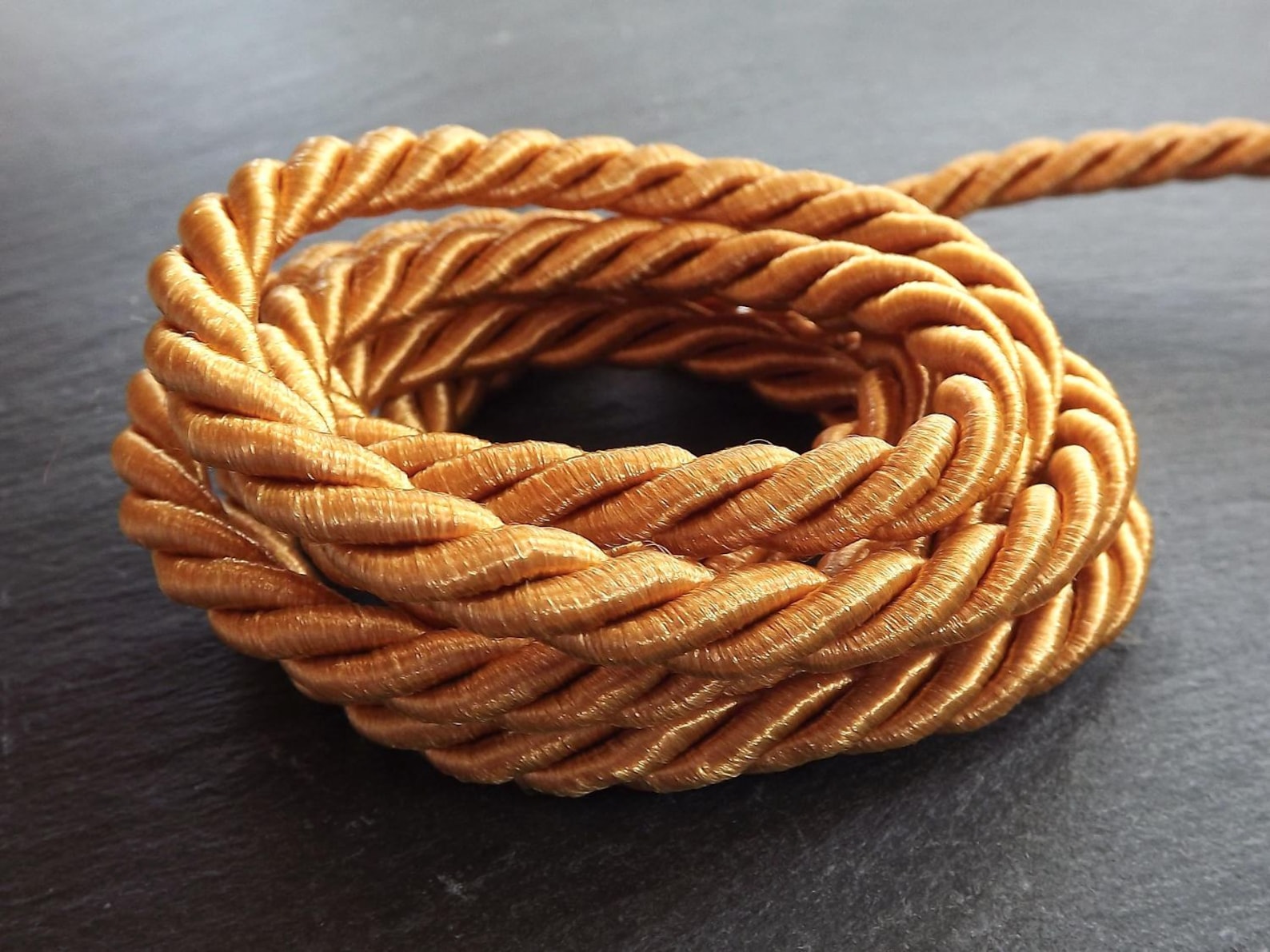 Honey Mustard Yellow 7mm Twisted Rayon Satin Rope Silk Braid Cord - 3 ...