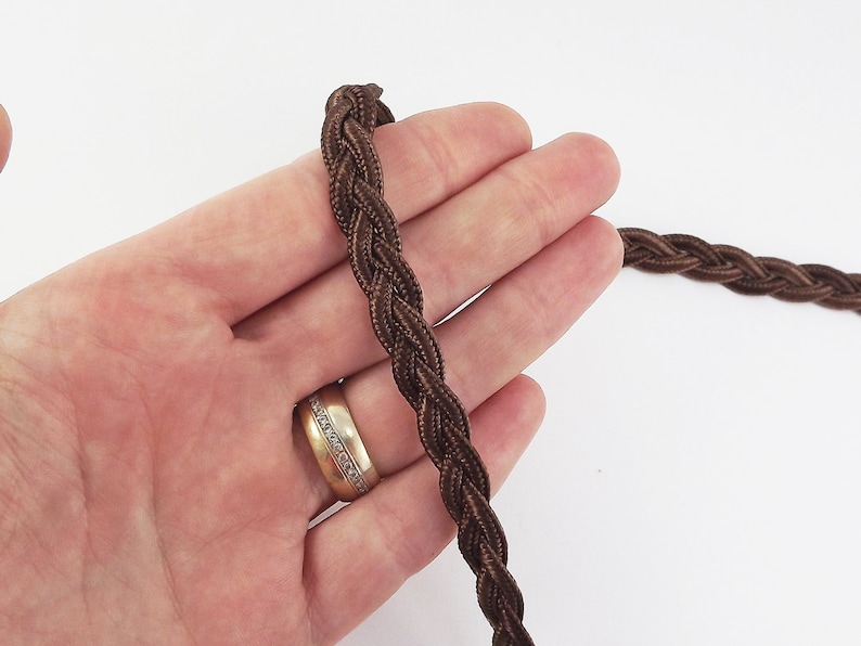 Brown Braided Plait Cord Satin Silk Cord Trim 3 Ply 1 | Etsy