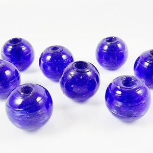 8 Chunky Artisan Handmade Blueberry Blue Glass Bead - 13mm - BE156 - Etsy