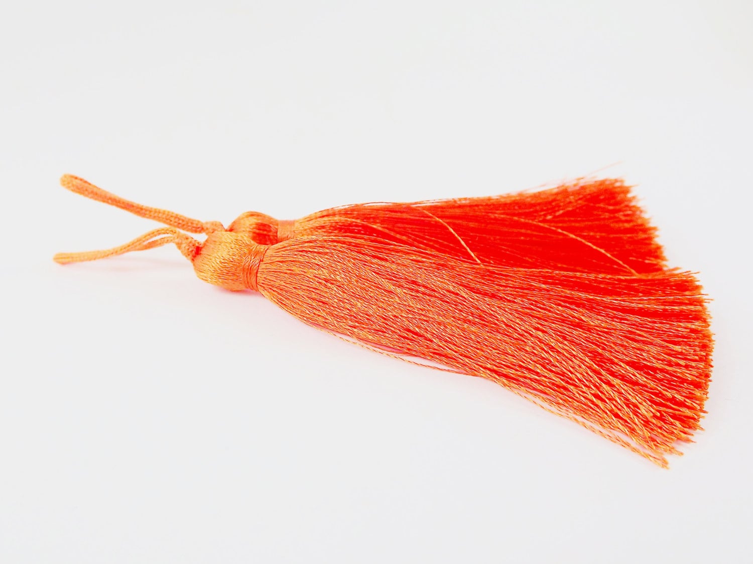 Long Tangerine Orange Silk Thread Tassels - 3 Inches - 77mm - 2 Pc - Etsy