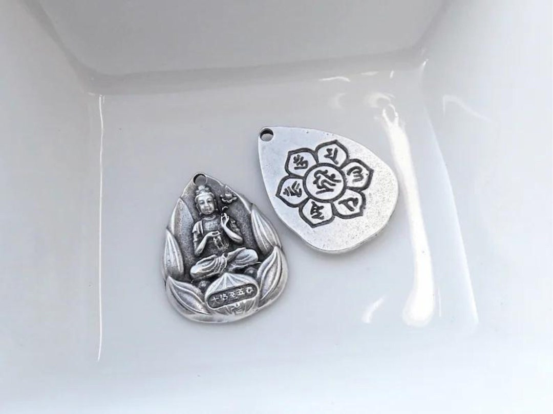 Buddha Amulet Pendant Samantabhadra Om Mani Padme Hum Symbol, Buddhist ...