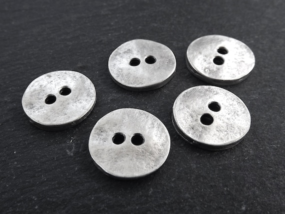 Bracelet Button Silver Button Metal Button Chunky Round | Etsy