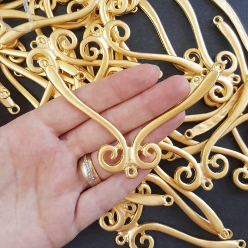 Large Curl Necklace Focal Collar Pendant Connector With Loops - Etsy