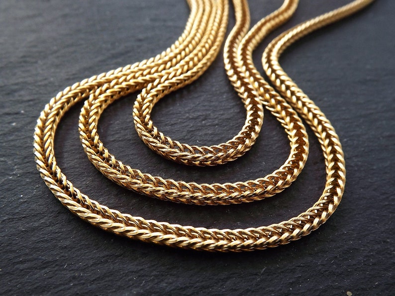 Gold Foxtail Chain Bali Woven Rope Chain Braided Chain 3mm - Etsy