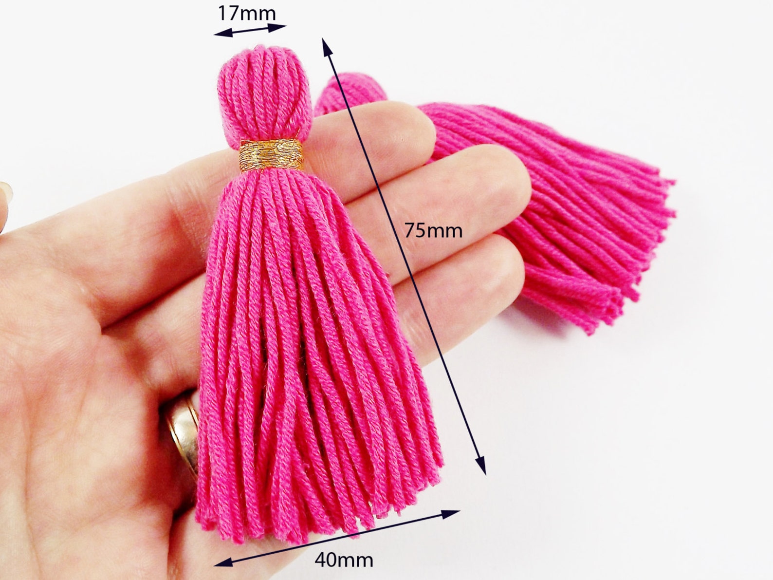 Long Navy Handmade Wool Thread Tassels - 3 Inches - 75mm - 2 Pc - Etsy