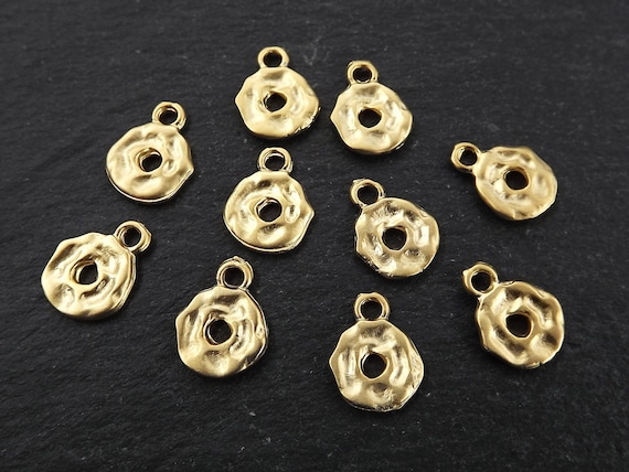 Gold Loop Charms Mini Loop Charms Ring Charms Gold Coin | Etsy