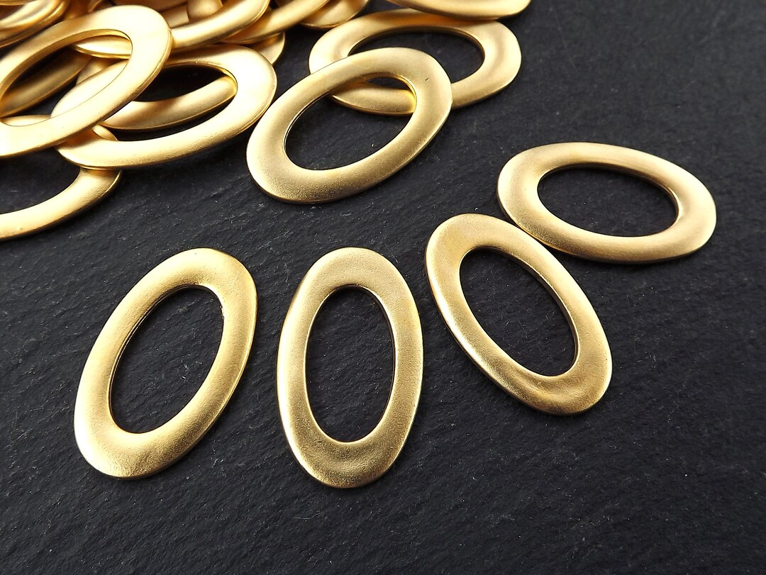 Flat Oval Link Components, Closed Loop, Gold Loop, Gold Oval Finding ...