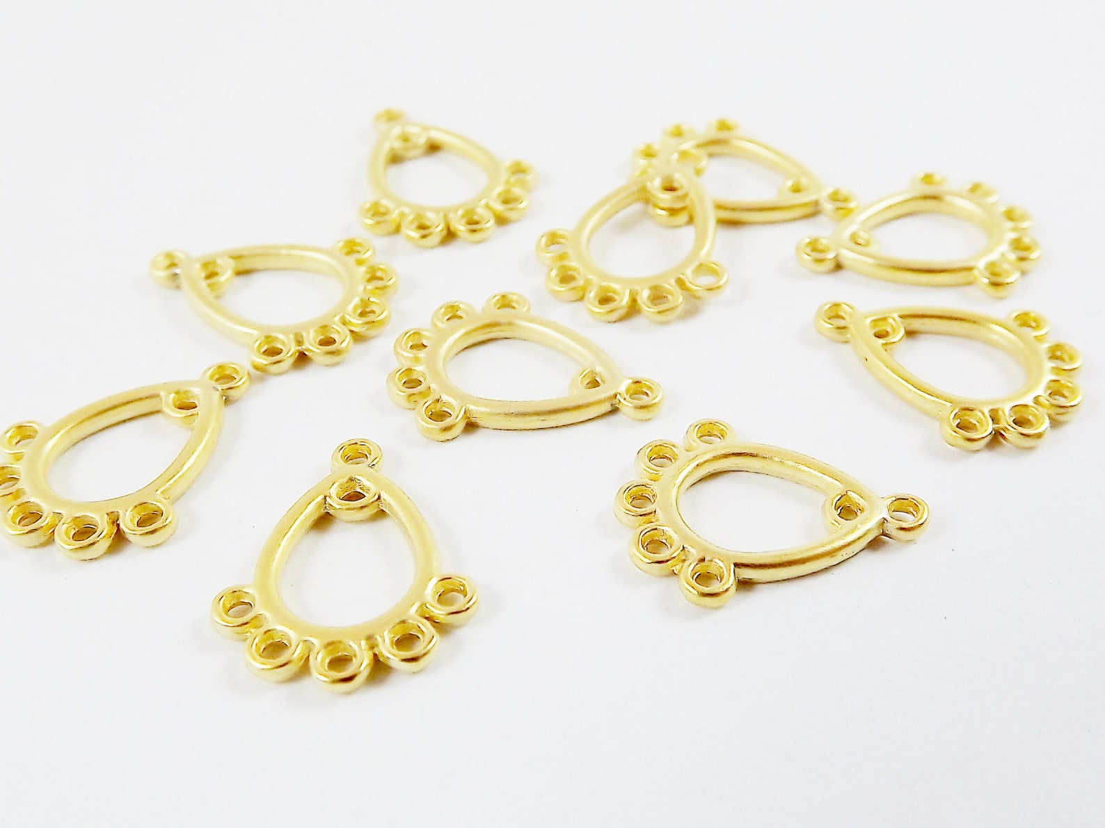 10 Mini Chandelier Drop Charm Pendant 5 Loops Rings 22k - Etsy