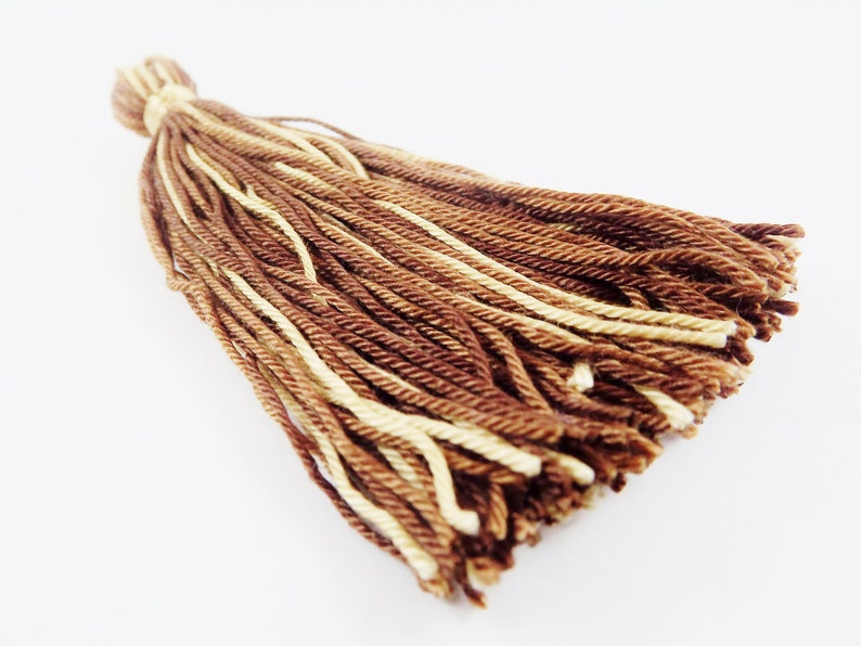 Long Brown Multi Color Handmade Cotton Wool Thread Tassel - 4.5 Inches ...