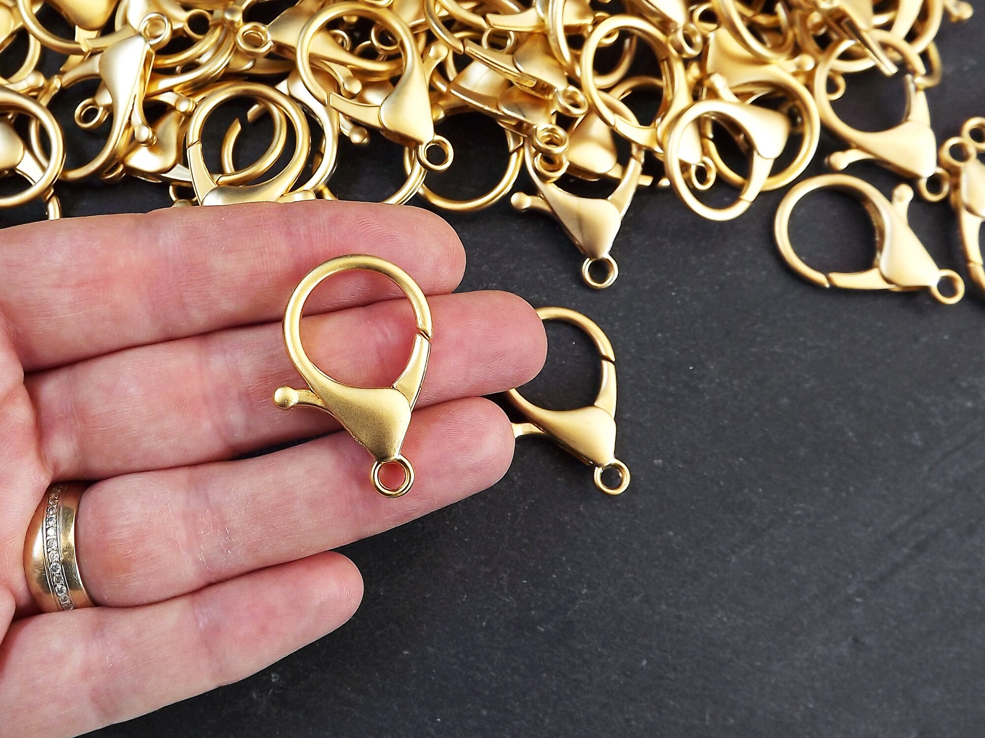 Extra Large Gold Lobster Clasp, Gold Claw Clasps, Parrot Clasps ...