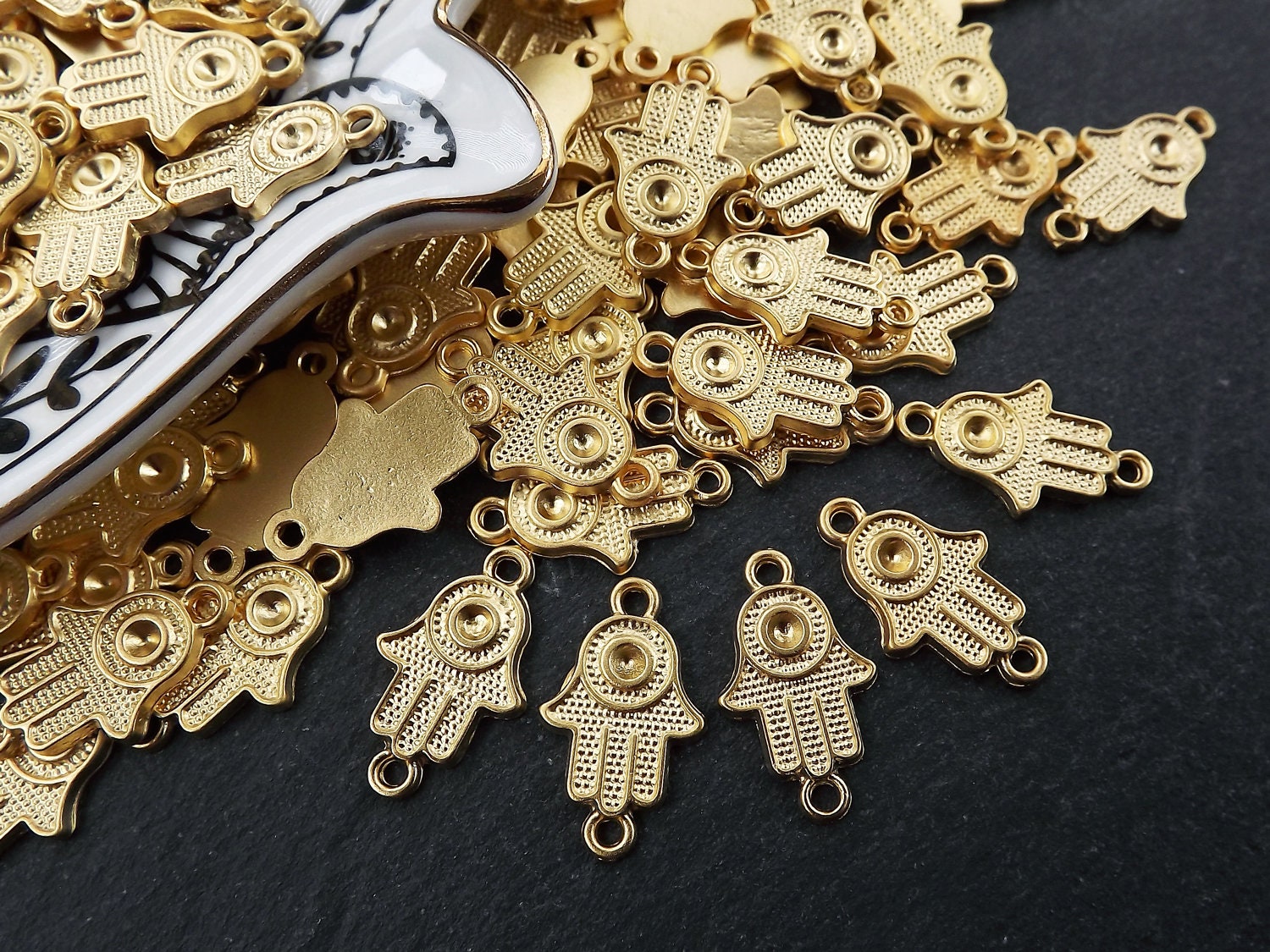Hamsa Charms, Hand Charms, Hamsa Connectors, Small Hamsa, Hamsa Hand ...