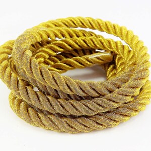 Metallic Antique Gold 5mm Twisted Rayon Rope Braid Cord - 3 Ply Twist ...