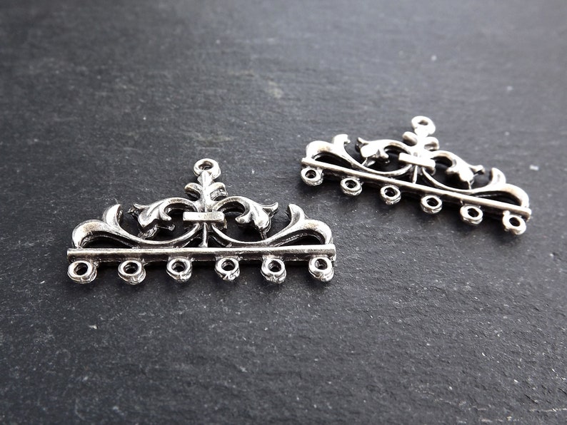Silver Multi Strand Necklace Connector, Fleur De Lis Chandelier, Strand ...