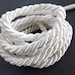 Creamy White 7mm Twisted Rayon Satin Rope Silk Braid Cord - 3 Ply Twist ...