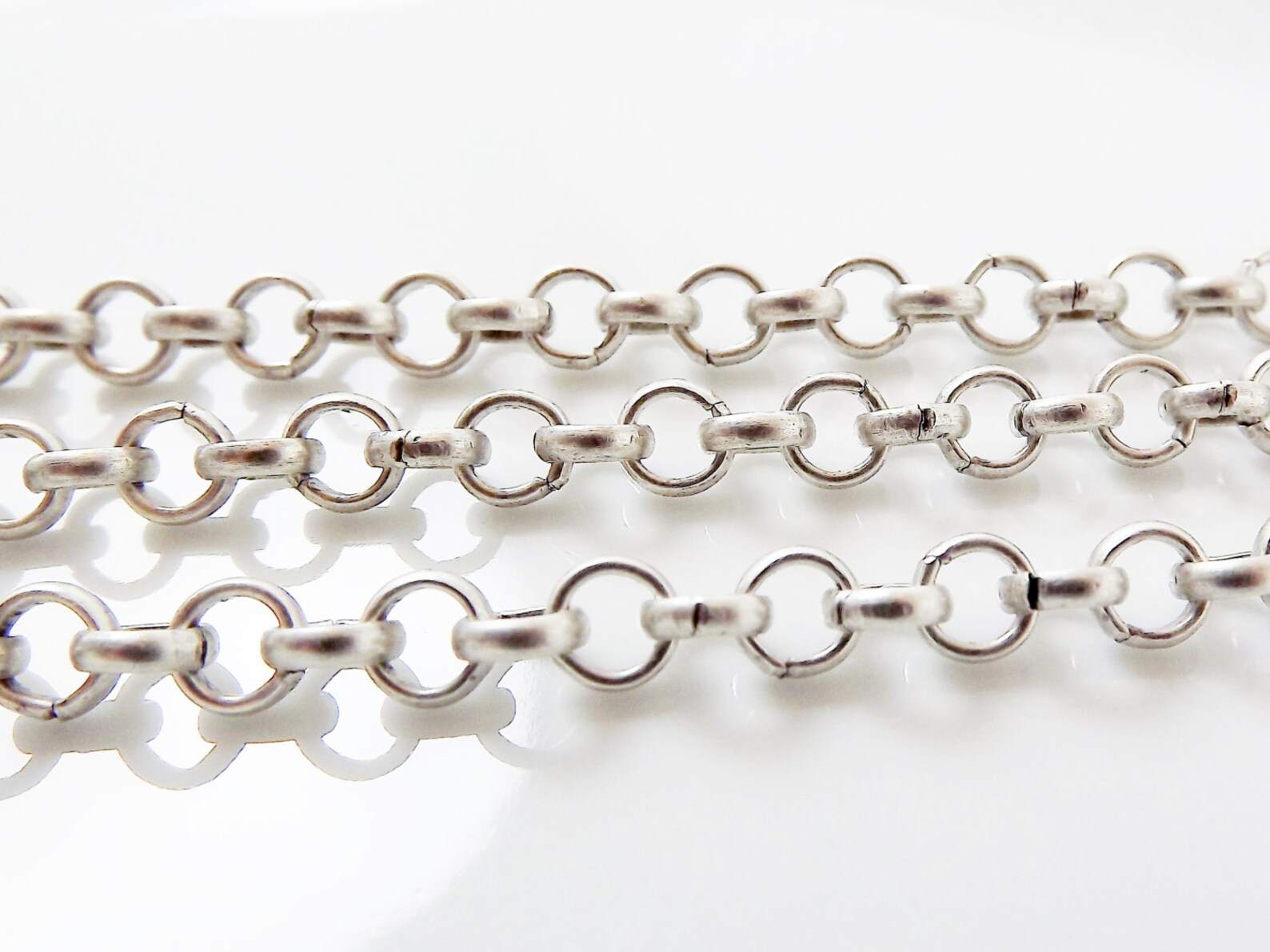 5mm Rolo Chain Matte Antique Silver Plated 1 Meter or 3.3 - Etsy