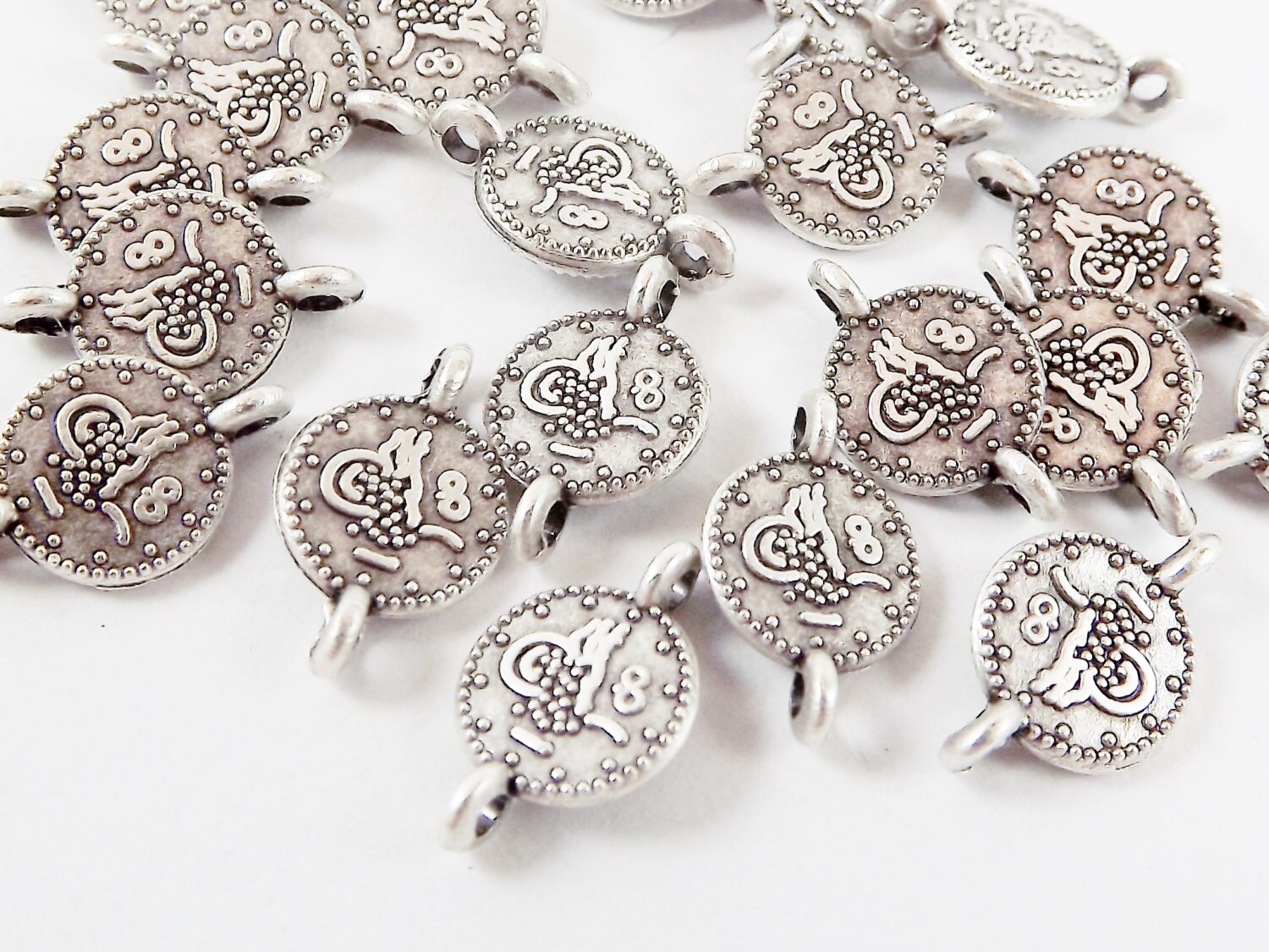 Mini Round Coin Charm, Coin Connectors, Silver Coin, Replica Coin ...