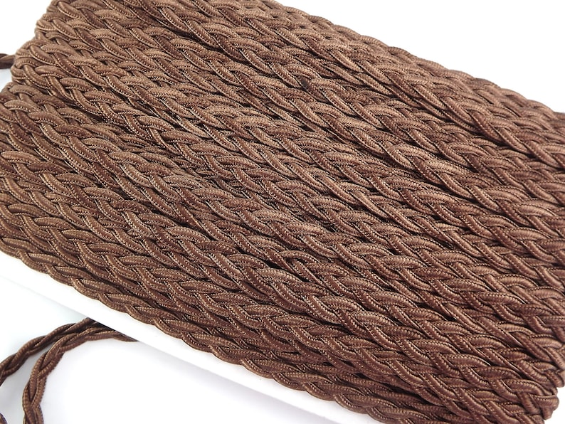 Brown Braided Plait Cord Satin Silk Cord Trim 3 Ply 1 | Etsy