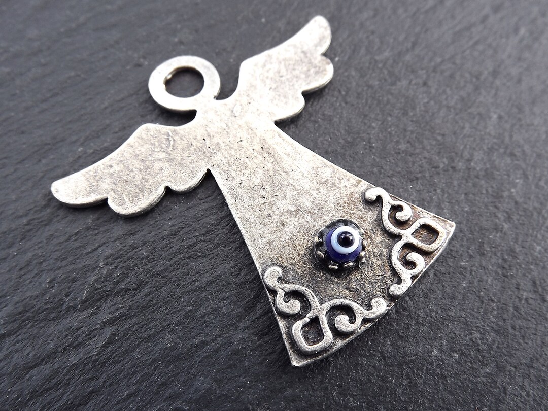 Evil Eye Angel Pendant Charm, Lucky Charm, Protective, Amulet, Good ...