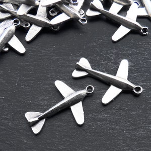 Airplane Jet Plane Charm Pendant, Traveler Pilot Air Hostess Gift Idea ...